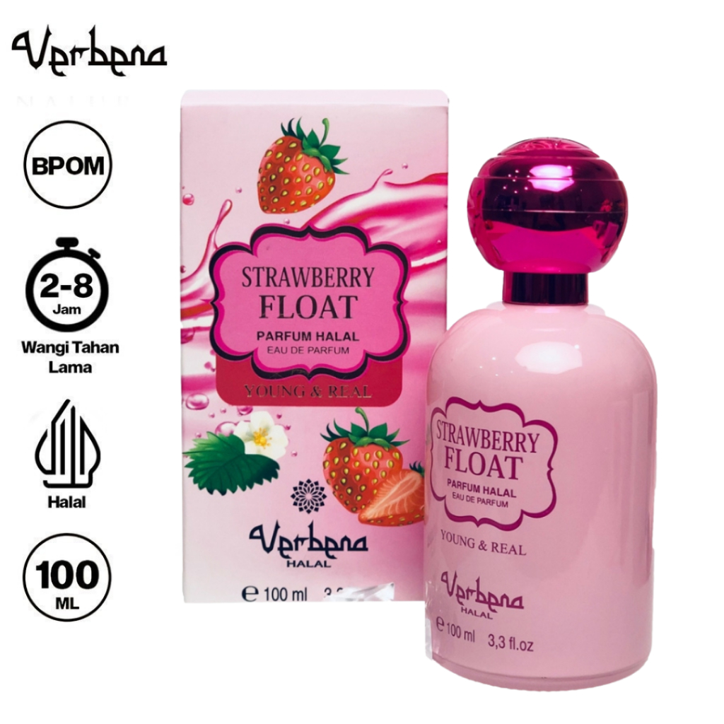 Jual Verbena Eau De Parfum Strawberry Float Young & Real 100 ML Parfum Wanita Halal EDP Cologne ...
