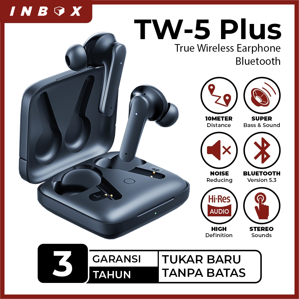Jual Inbox TW-5 Plus True Wireless Stereo Bluetooth HiFi Audio Earphone ...