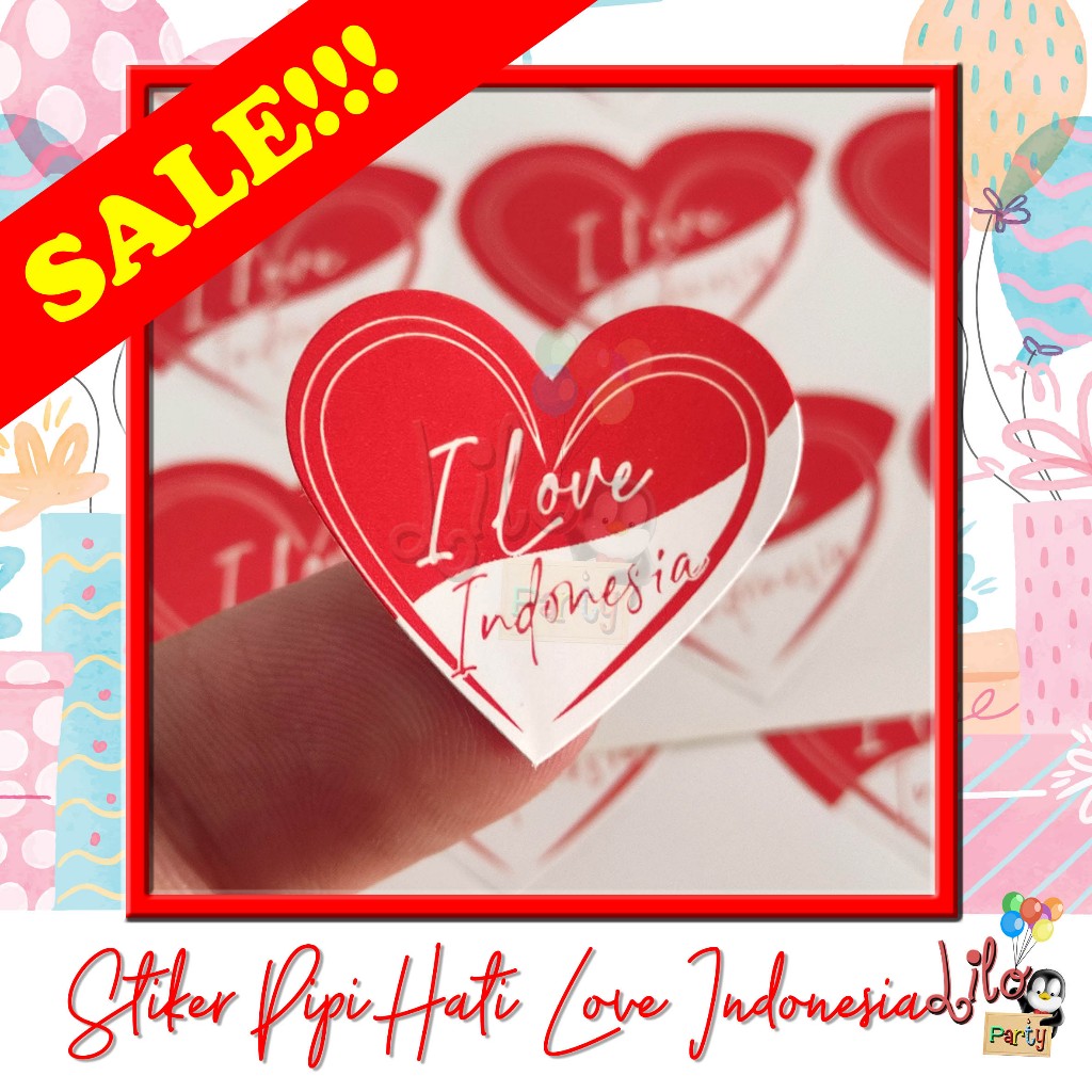 Jual Sticker I Love Indonesia / Stiker Pipi Hati Merah Putih HUT RI ...