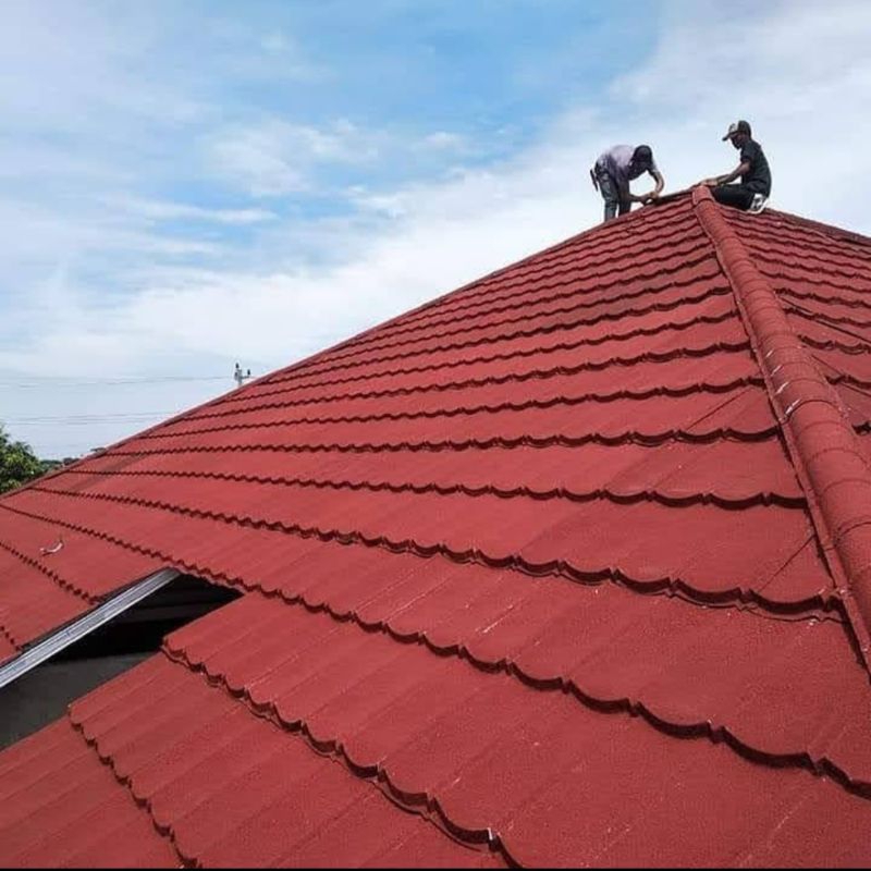 Jual Rangka Atap Baja Ringan Atap G-metal pasir Terpasang (Baja ringan ...