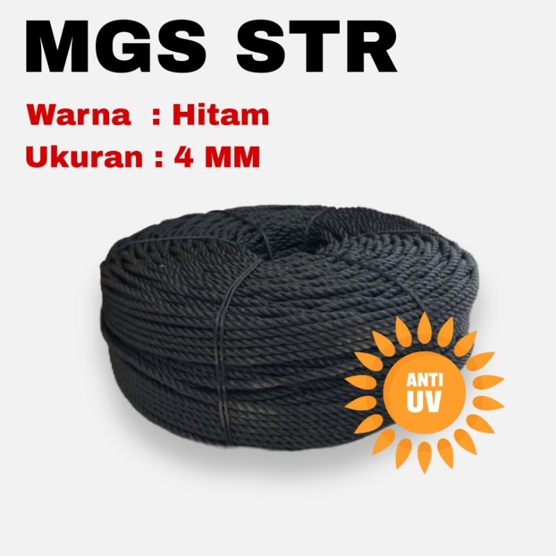 Jual Tali tampar 4 mm 1 roll 200 meter warna hitam | Shopee Indonesia