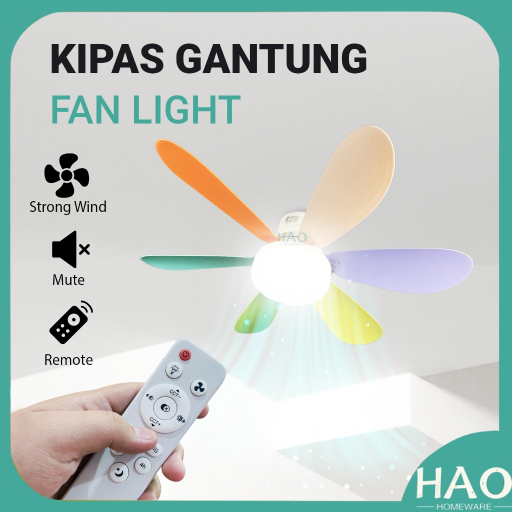 Jual Kipas Gantung Fan Light 2in1 / Lampu Kipas dengan Remote Control ...