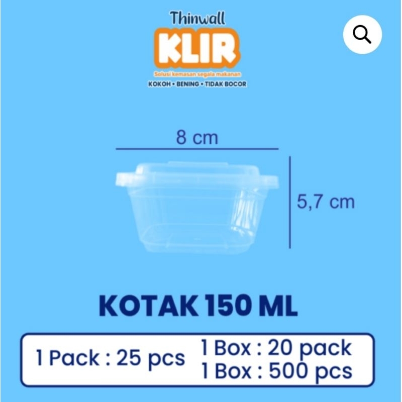 Jual (1 pack isi 25pcs) Klir Square / Kotak150ml | Shopee Indonesia
