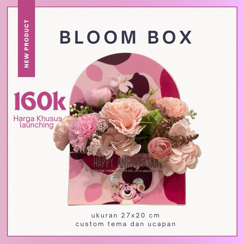 Jual BLOOM BOX custom Tema dan Ucapan. Birthday Anniversary Graduation ...