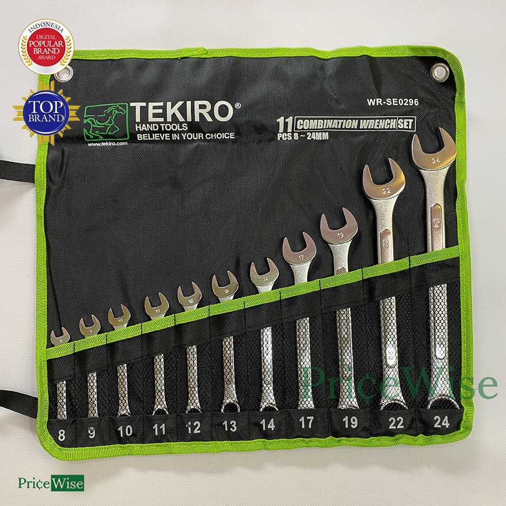 Jual Kunci Ring Pas Set 11 pcs 8-24 mm // Combination Wrench Set Tekiro | Shopee Indonesia