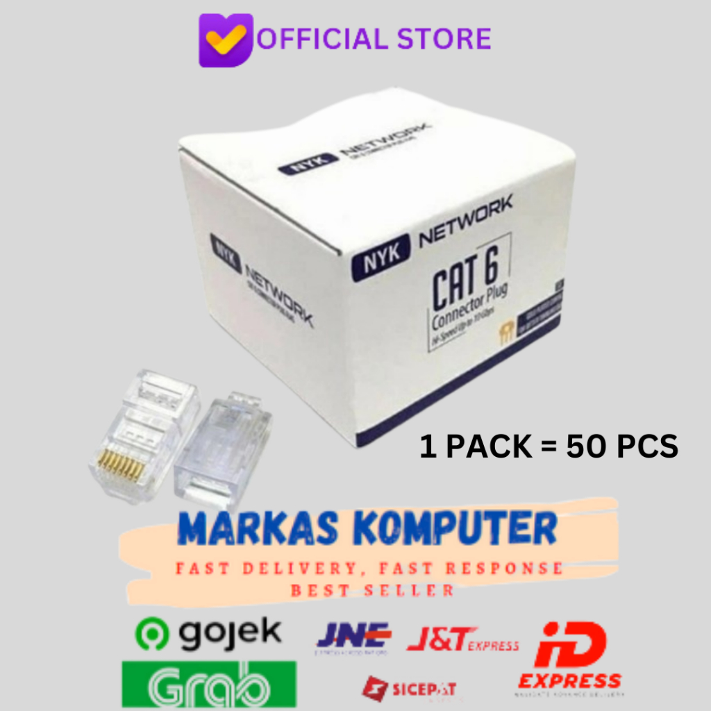Jual RJ45 CAT6 RJ 45 CAT 6 (ISI 50pcs) | Shopee Indonesia