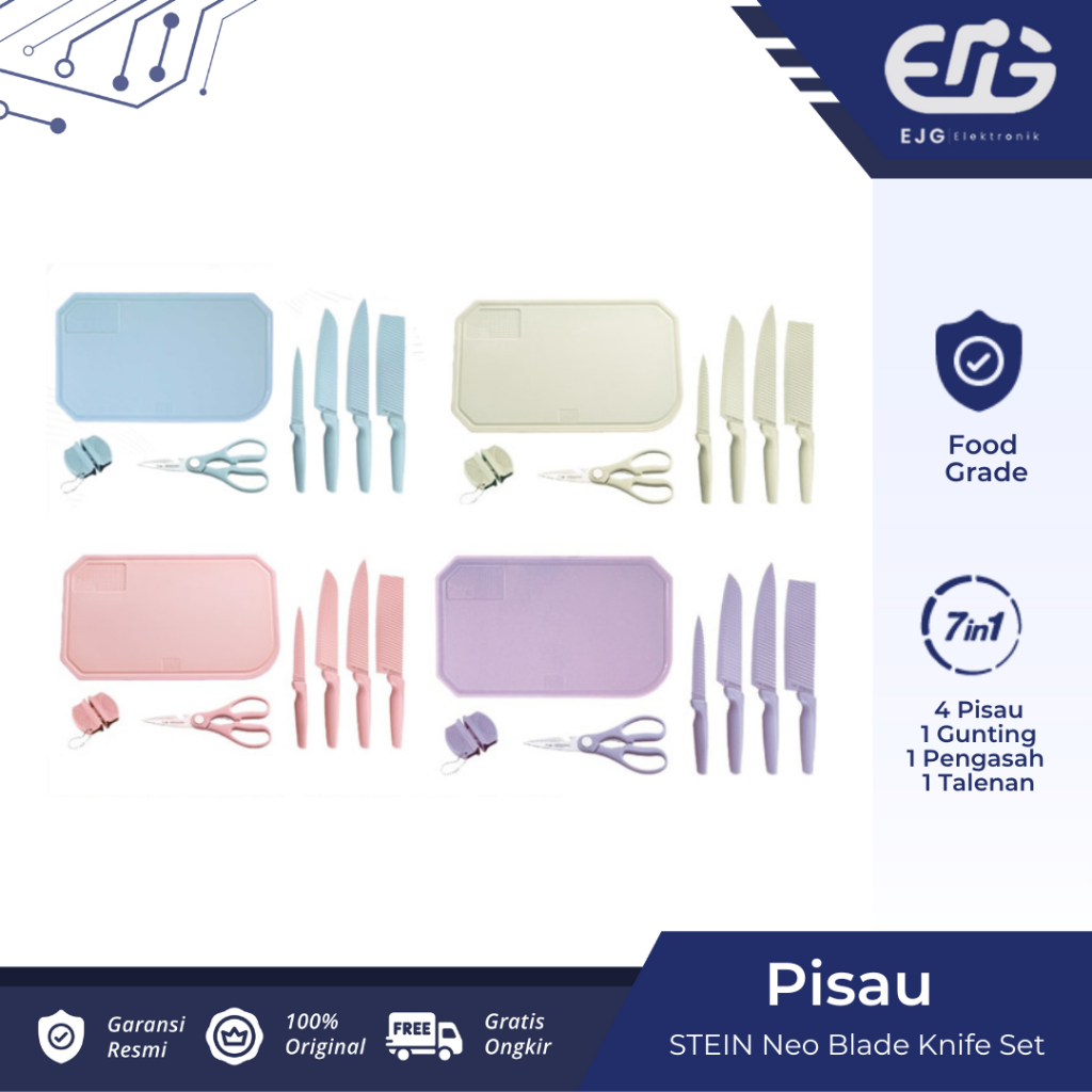 Jual Stein Neo Blade Knife Set 7in1 Pisau Set + Talenan Stein Cookware ...