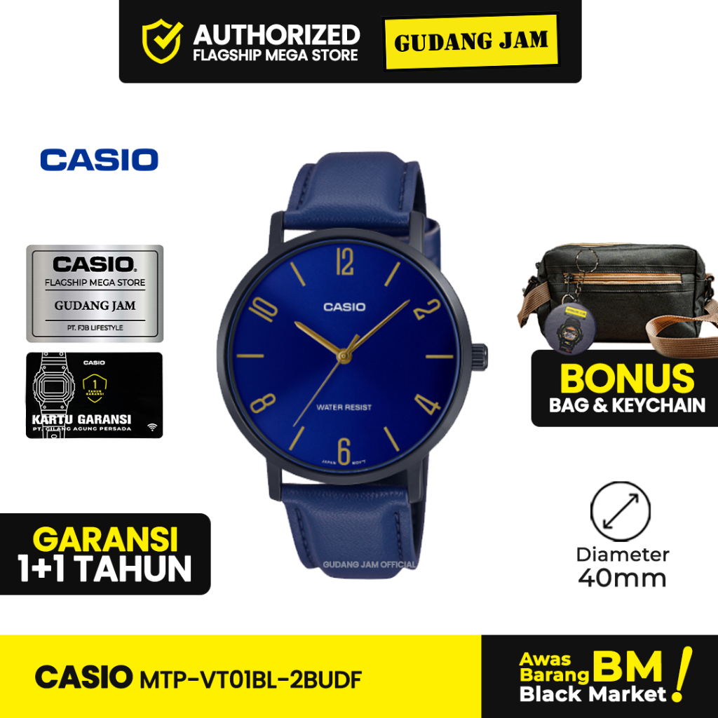 Jual Jam Tangan Casio MTP-VT01BL-2BUDF MTP-VT01BL MTP-VT01 MTPVT01BL MTP VT01 | Shopee Indonesia