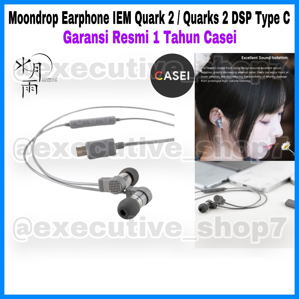 Jual Moondrop Earphone IEM Quark 2 / Quarks 2 DSP Type C - Garansi ...