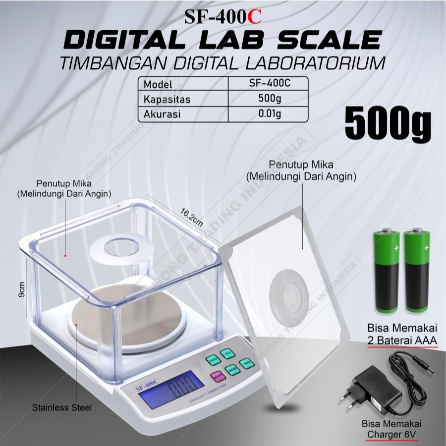 Jual Timbangan Digital SF400C 500g 0.01g Timbangan Laboratorium Kue Dapur Bubuk Obat Emas ...