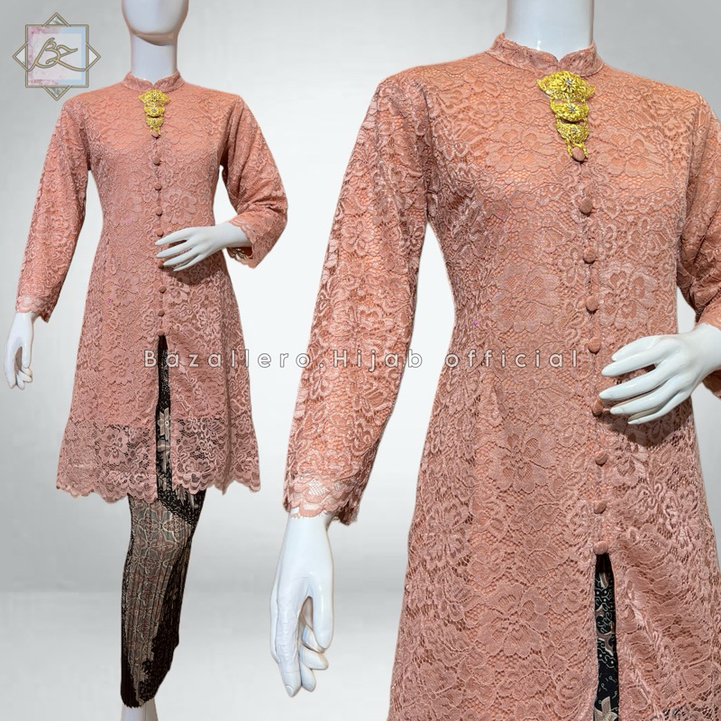 Jual BZ - BAJU KONDANGAN WANITA KEKINIAN KEBAYA TUNIK BROKAT KANCING ...