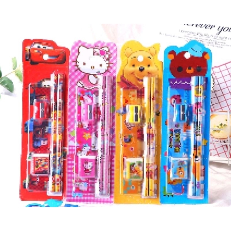 Jual Alat tulis set isi 5 alat tulis anak sekolah dengan karakter lucu ...