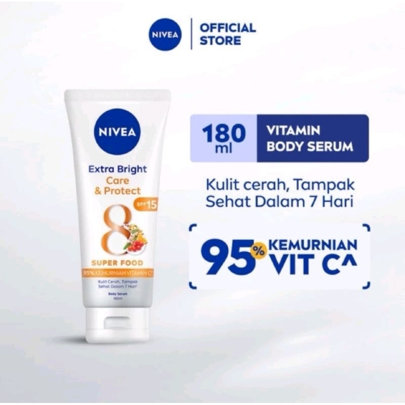 Jual Nivea Extra Bright Care & Protect Body Serum 180ml (READY KEMASAN ...