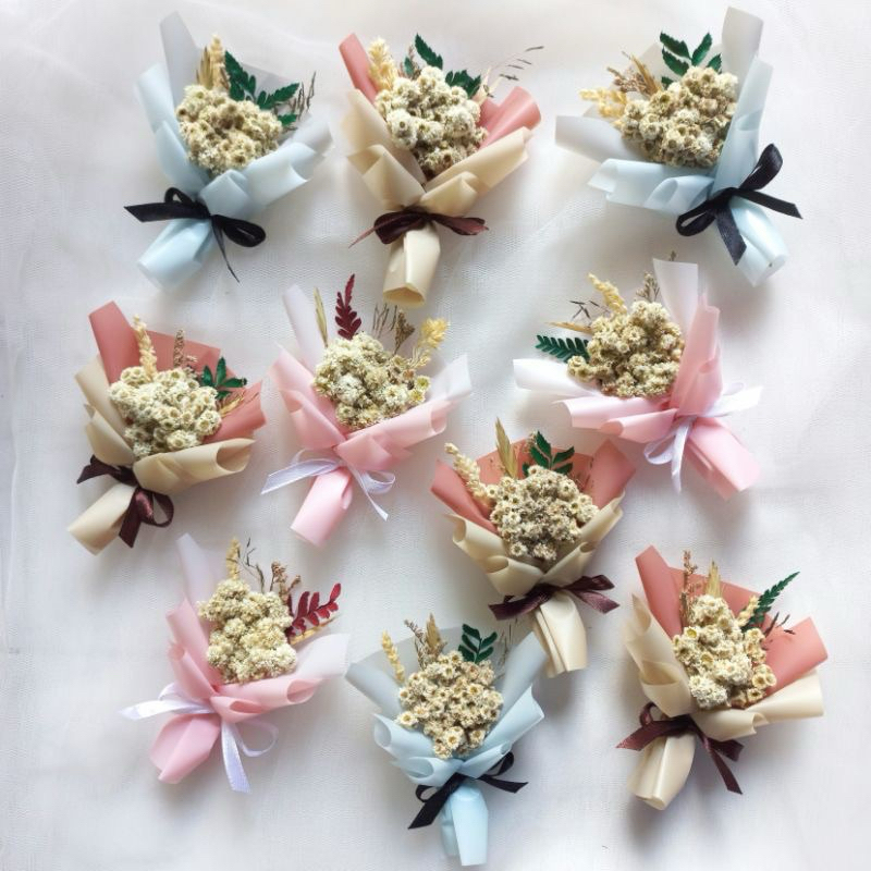 Jual MINI BUKET | Bouquet mini | BUNGA KERING EDELWEIS ASLI | HIASAN ...