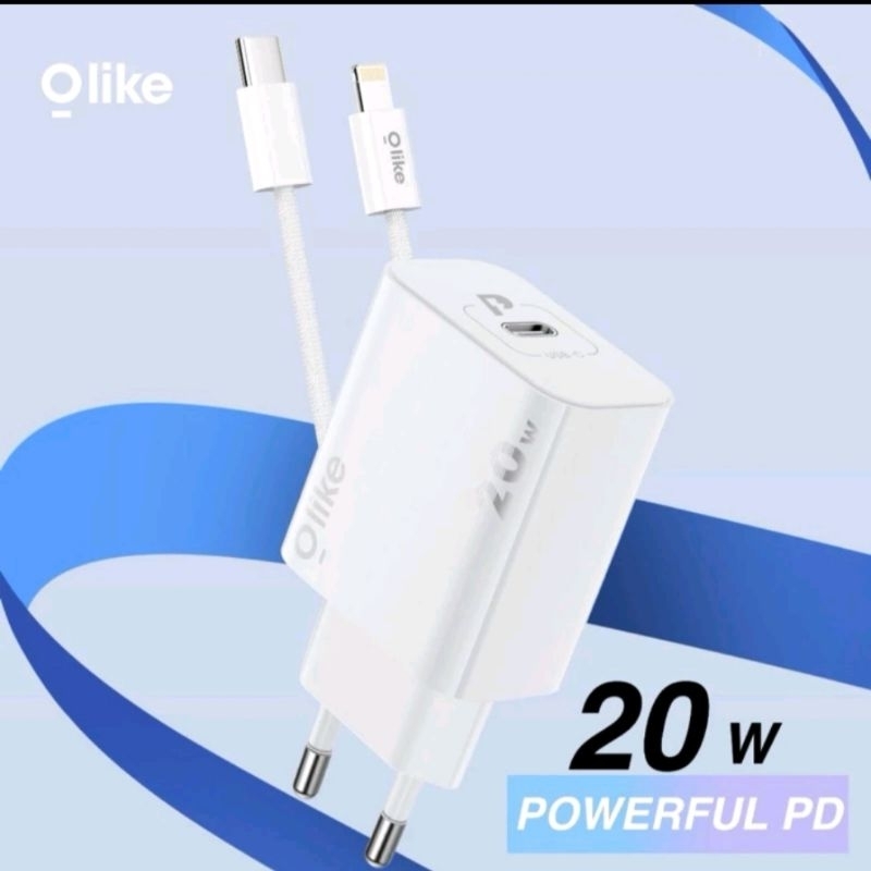 Jual Olike C308CL Charger PD 20W USB C With Cable Tipe-C to Lightning ...