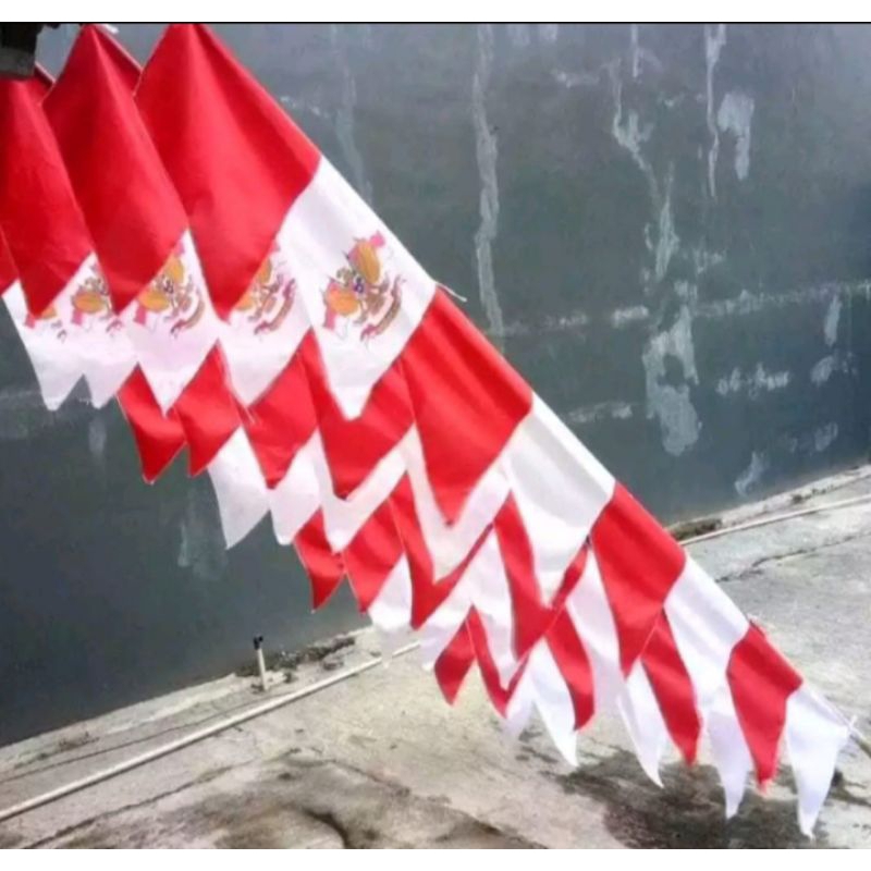 Jual UMBUL UMBUL BENDERA DEKORASI MERAH PUTIH KAIN SIMBOL GAMBAR SABLON GARUDA 8 MATA HARI ...