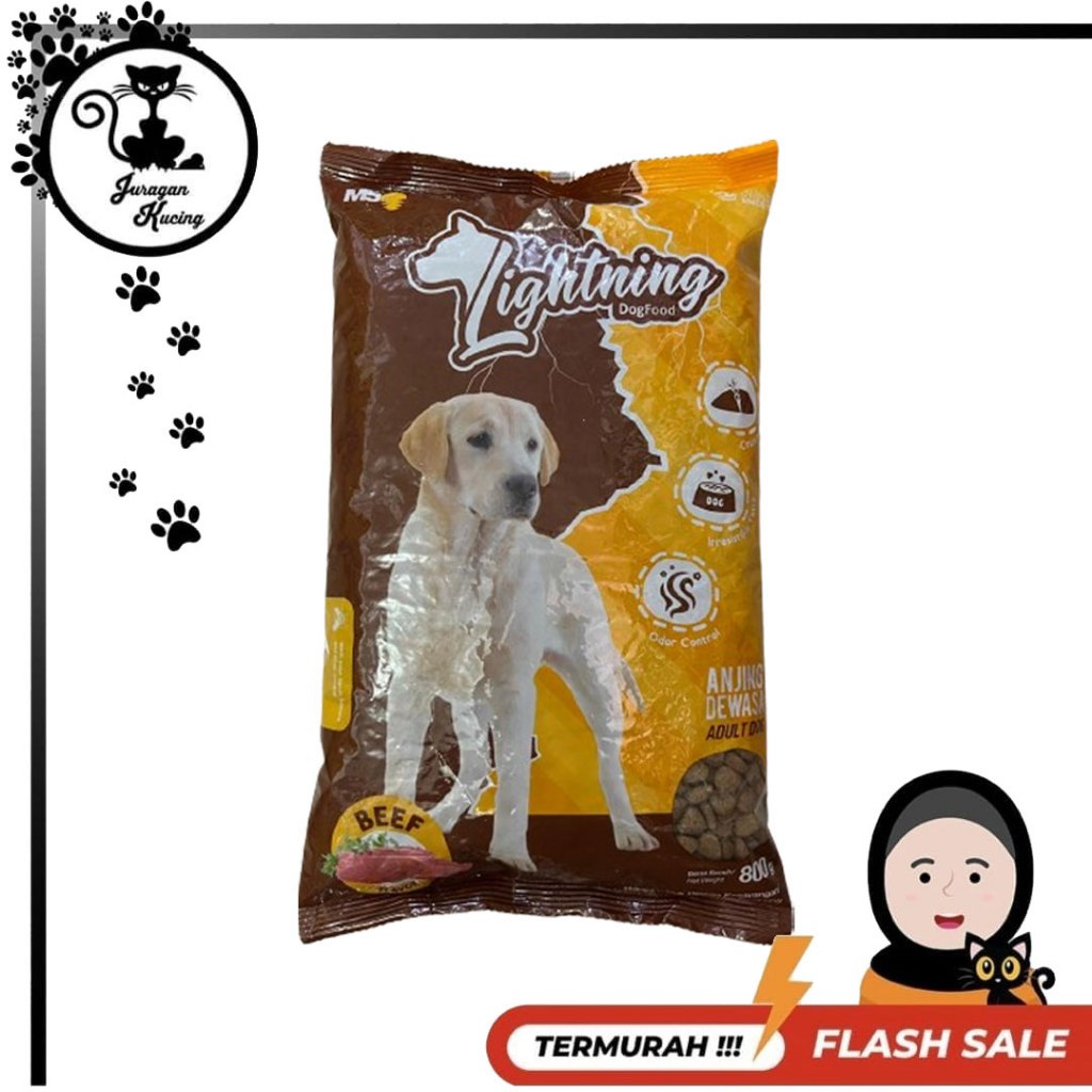 Jual makanan anjing kering LIGHTNING DOG 800GR dry dog food 800 GR ...