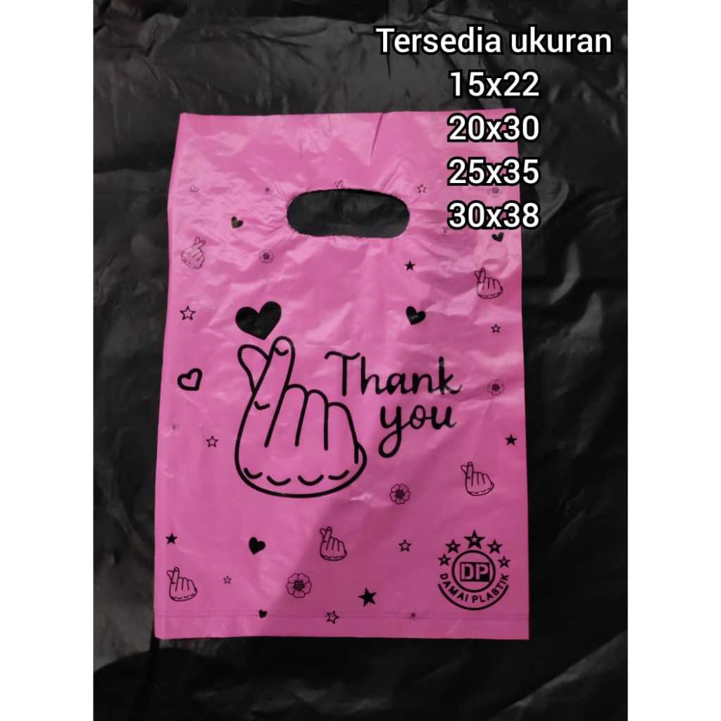Jual Kantong Plastik Pond Oval Pink Thank You Love 15x22 Plastik ...
