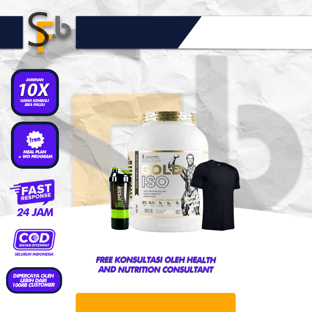 Jual KEVIN LEVRONE Gold Iso 2 kg 4.4Lb Whey Protein Isolate 66 Serving ...