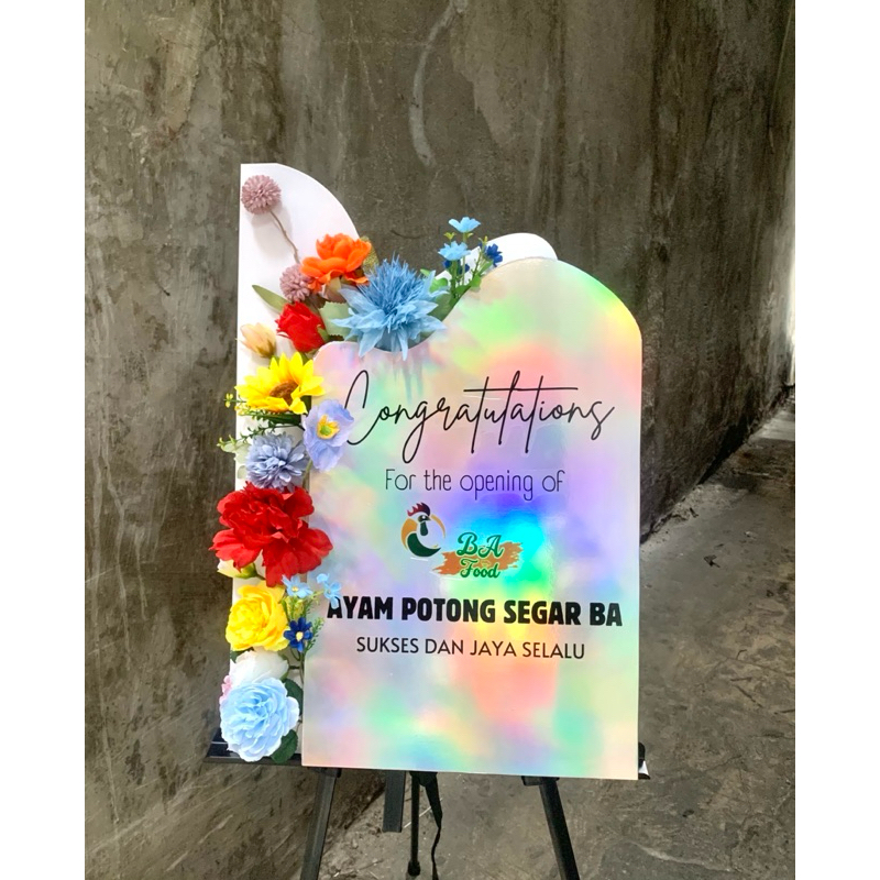 Jual PAPAN SAJA Flowers Box Sign 60x80cm HOLOGRAM / Papan Bunga Wisuda ...