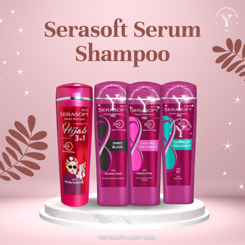 Jual Serasoft Shampoo Dandruff Treatment/Hair Fall/SHiny Black 340ml ...