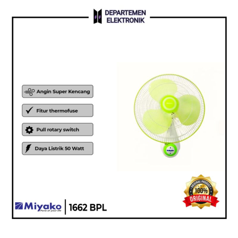 Jual Miyako KAW 1662 Wall Fan BPL / Kipas Angin Dinding 16 inch Dengan ...