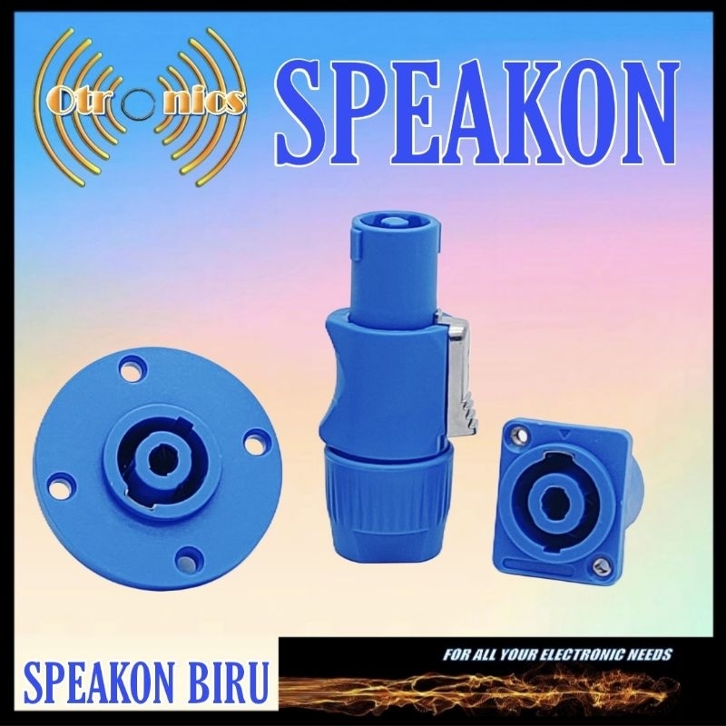 Jual Jack Speakon Speaker 4 pin Socket Spikon kotak Sasis Spikon Bulat ...
