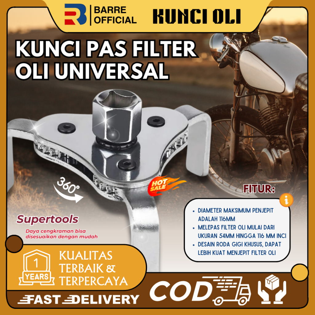 Jual BARRE Kunci Filter Oli Universal Filter Wrench /54-116mm Alat ...