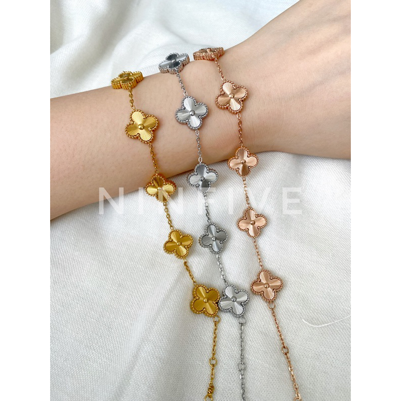 Jual NINFIVE Gelang Titanium Bunga Clover Cleve Premium | Shopee Indonesia