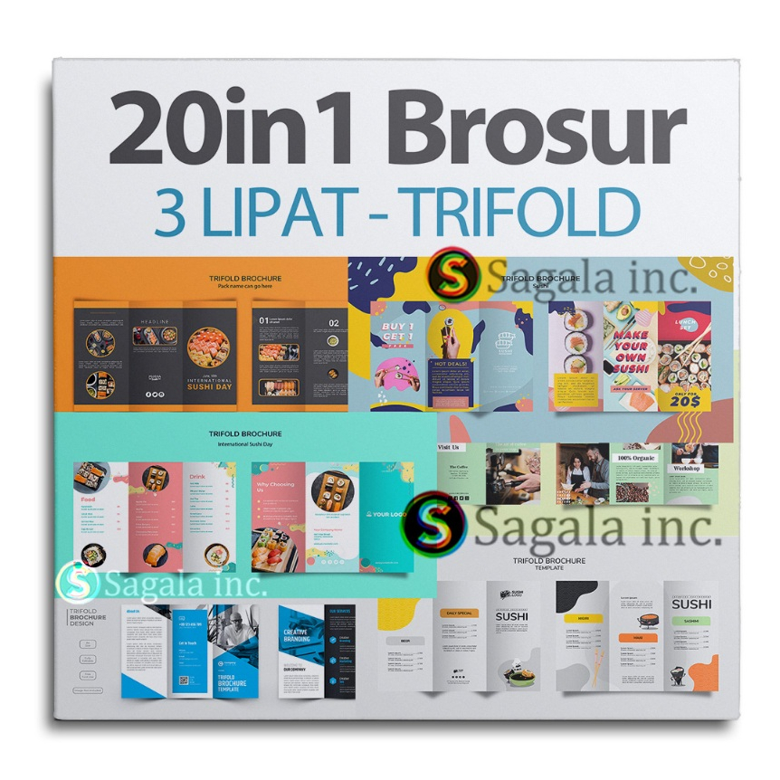 Jual 20IN1 PSD - BROSUR 3 LIPAT TRIFOLD - TEMPLATE PREMIUM BUNDLE ...