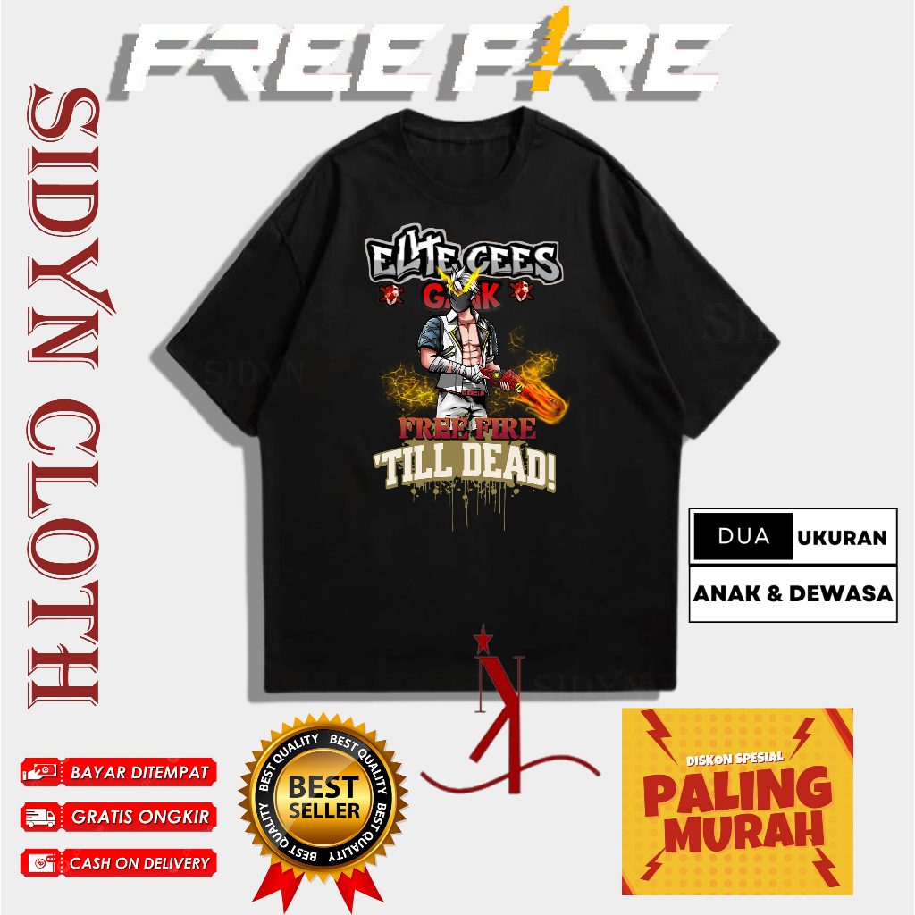 Jual BAJU KAOS FREE FIRE/BAJU KAOS FF ANAK DAN DEWASA/BAJU KAOS ANAK FF ...