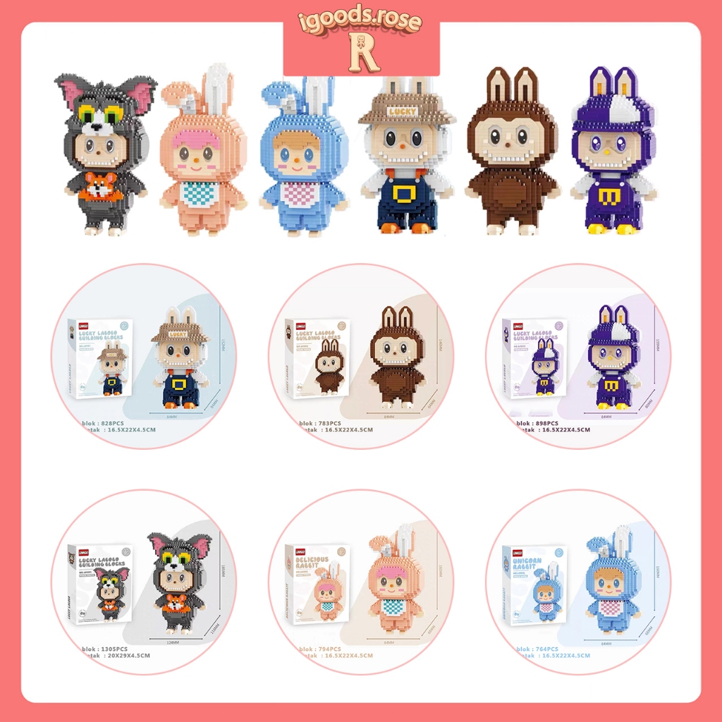 Jual igoods.rose Labubu Mainan Blok Konstruksi Berbentuk Boneka Nano ...