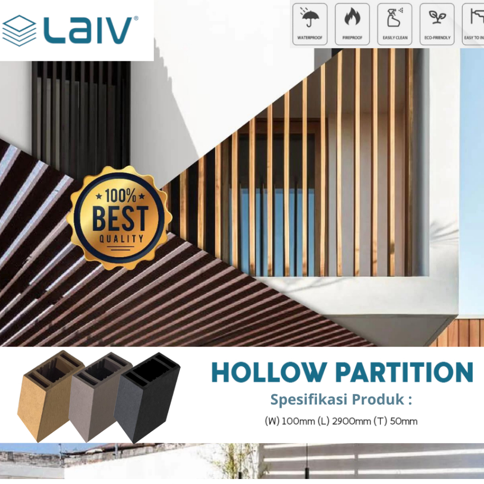 Jual WPC Outdoor Hollow Partisi LAIV 5cm x 10cm - Pembatas Sekat ...