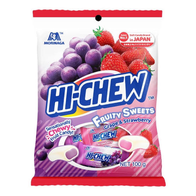 Jual Morinaga HI-CHEW Chewy Candy Permen - Strawberry and Grape 100g Hi ...