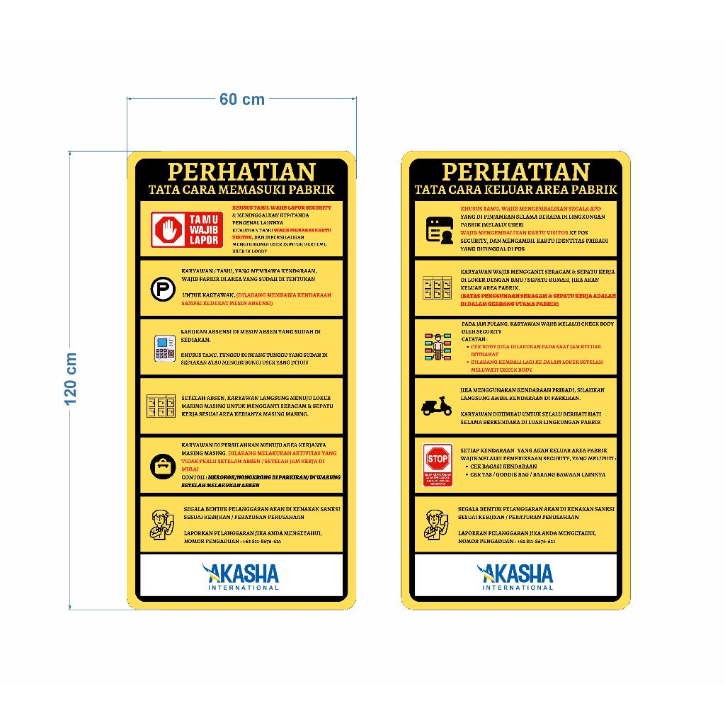 Jual Custom rambu himbauan pabrik 60cm x 120cm plat alumunium | Shopee ...