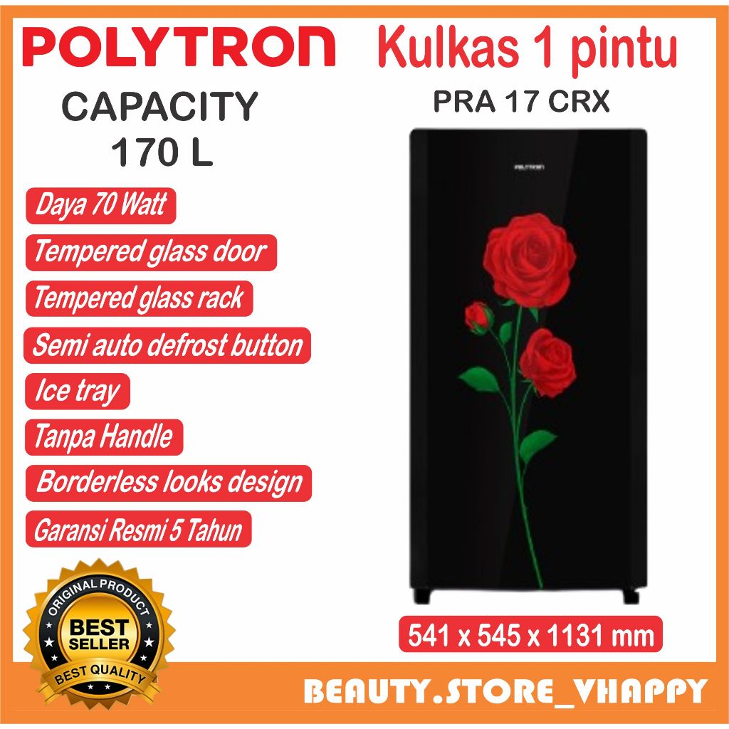 Jual Kulkas Polytron 1 Pintu Belleza Varia 170 liter PRA 17 CRX ...