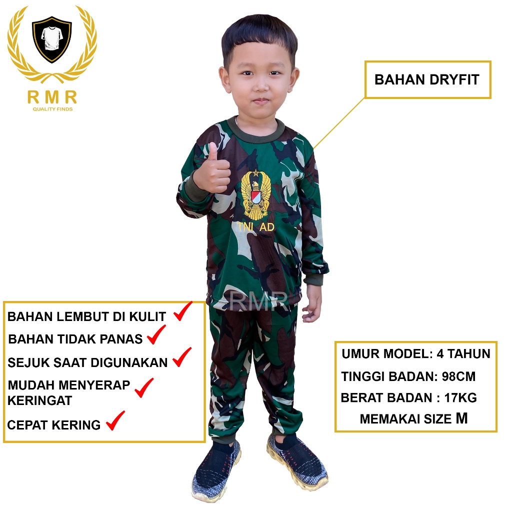 Jual SETELAN BAJU ANAK TENTARA / STELAN KAOS ANAK TENTARA / KAOS TENTARA ANAK / SETELAN ANAK ...