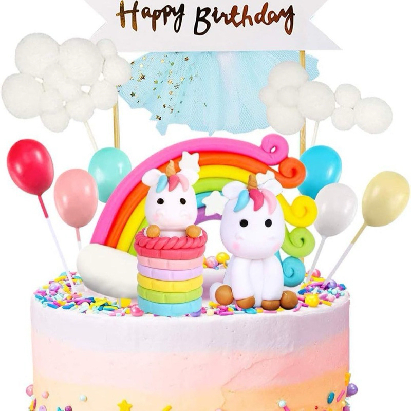 Jual Cake Topper Unicorn Kuda Imut Toper Kue Ulang Tahun | Shopee Indonesia