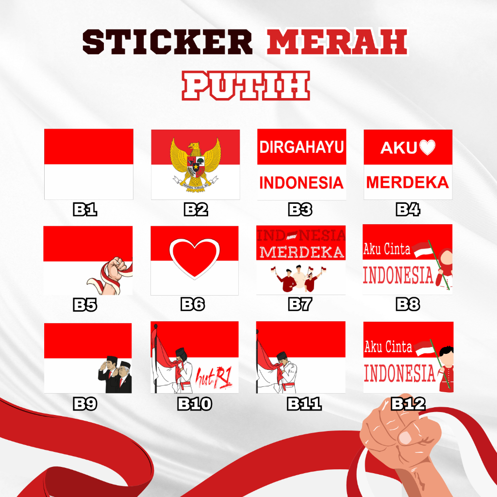 Jual Stiker Pipi Bendera 100 Pcs / Sticker Merah Putih / Sticker ...