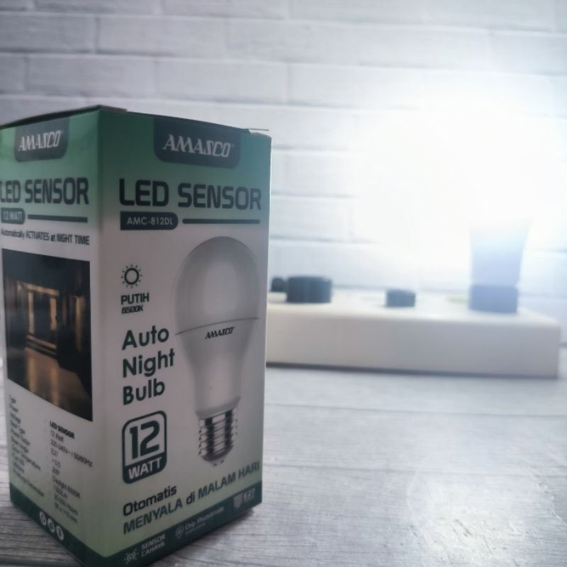 Jual AMASCO LAMPU LED SENSOR CAHAYA 12W 12 WATT PUTIH SNI LIGHT SENSOR | Shopee Indonesia
