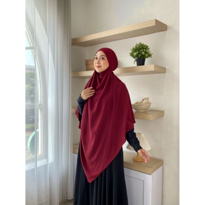 Jual AQIYA MARWA CRIKLE - Hijab French Khimar Premium Crinkle Jilbab ...