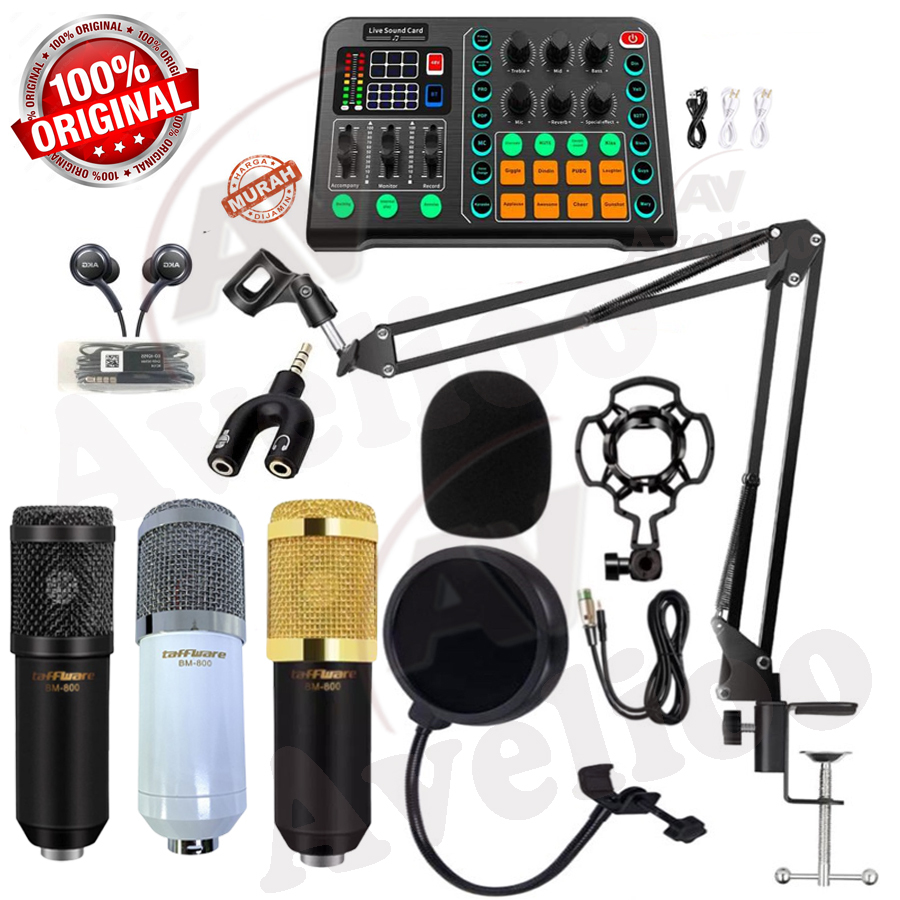 Jual (TERMURAH) PAKET MICROPHONE Mic Condenser BM 800 + SOUNDCARD V8 ...