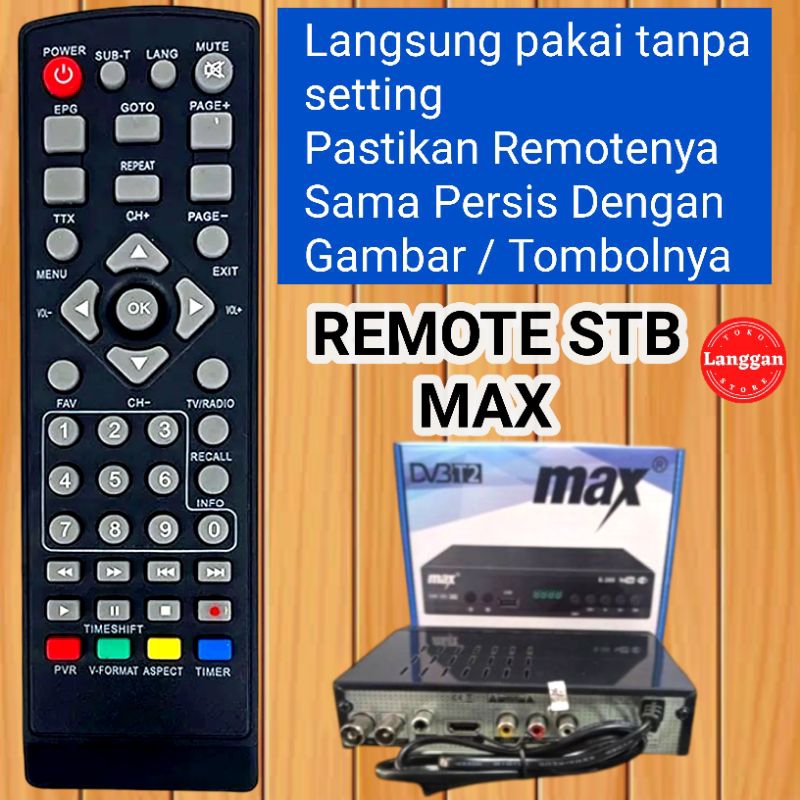 Jual Remot Remote STB set top box Max dvbT2 | Shopee Indonesia