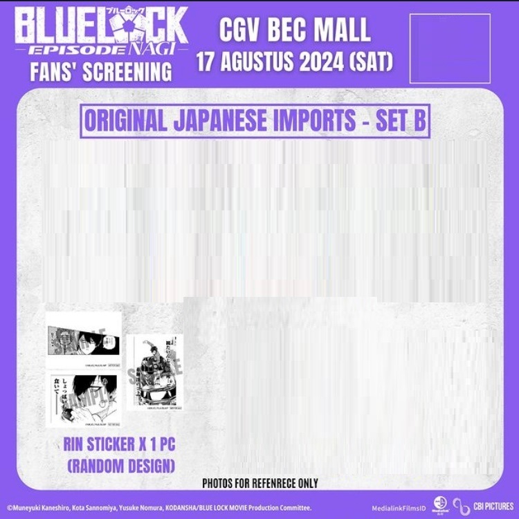 Jual Blue Lock: Episode Nagi x CGV Official Fans Screening Rin Sticker ...