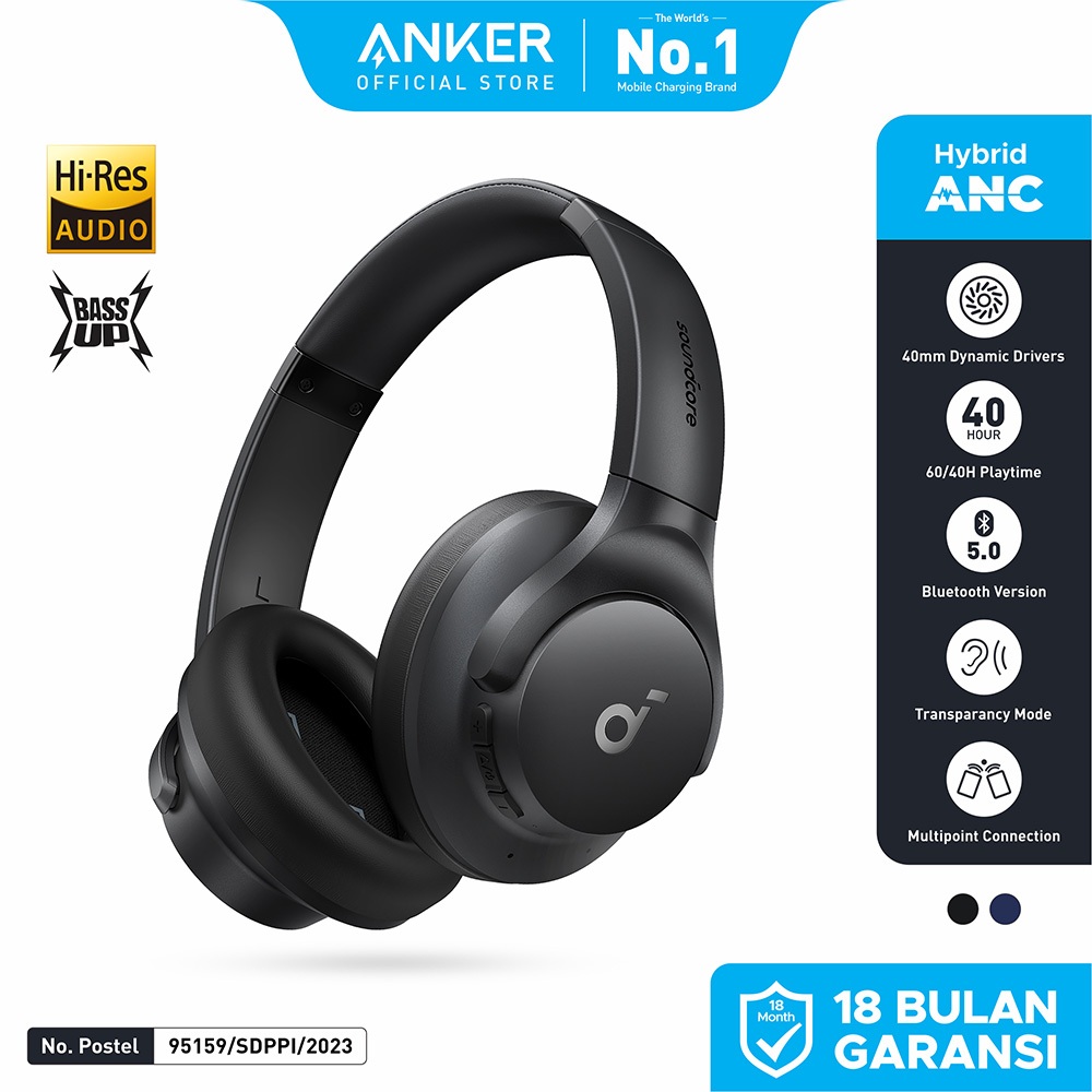Jual Soundcore by Anker Q20i Bluetooth Headphones with Mic Hi-Res ...