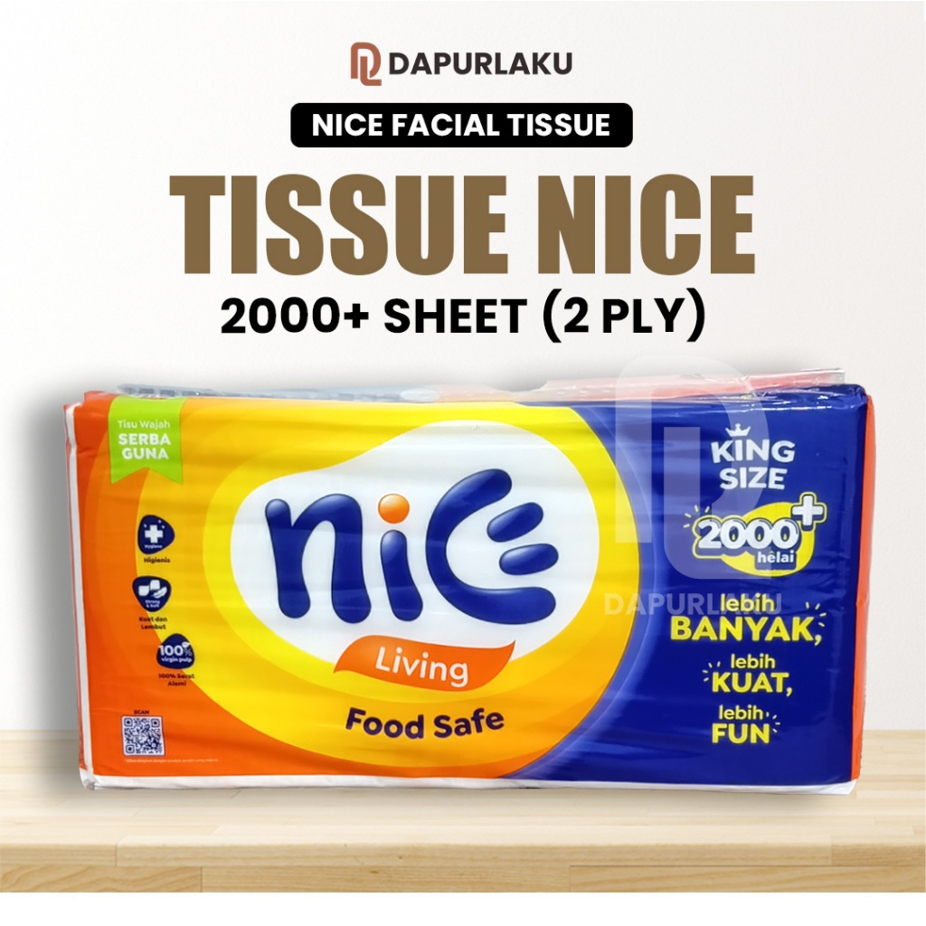 Jual Tissue Tisu Nice Living Facial 2000 Helai Sheets 2 Ply (1000 Gram ...