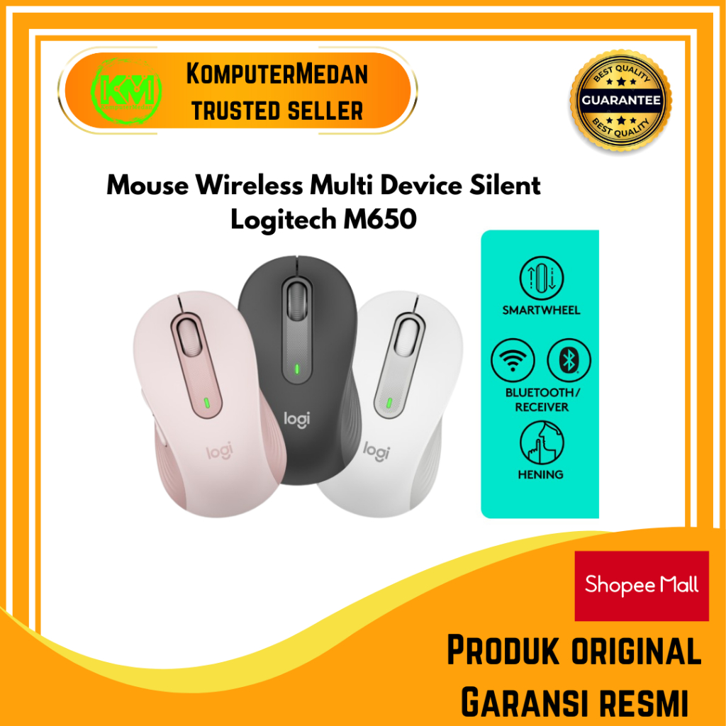 Jual Mouse Wireless Multi Device Silent Logitech M650 | Shopee Indonesia