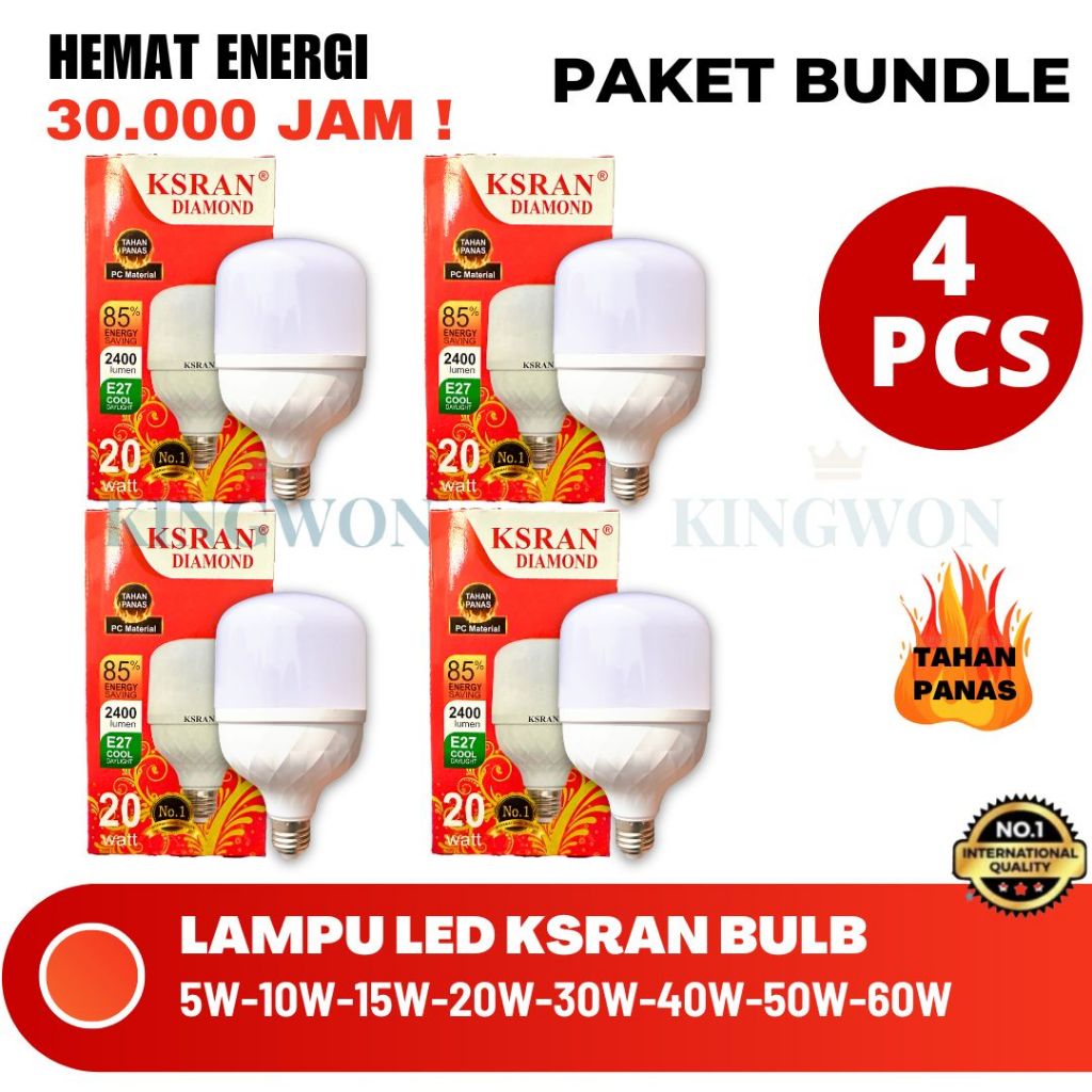 Jual PAKET BUNDLE 4 PCS LAMPU LED JUMBO TABUNG/ LAMPU BOHLAM KAPSUL SUPER TERANG CAHAYA PUTIH ...