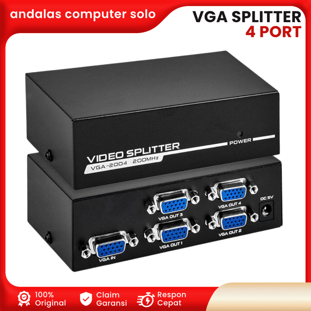 Jual VGA SPLITTER 4PORT 1920x1440px SPLITER VGA | Shopee Indonesia