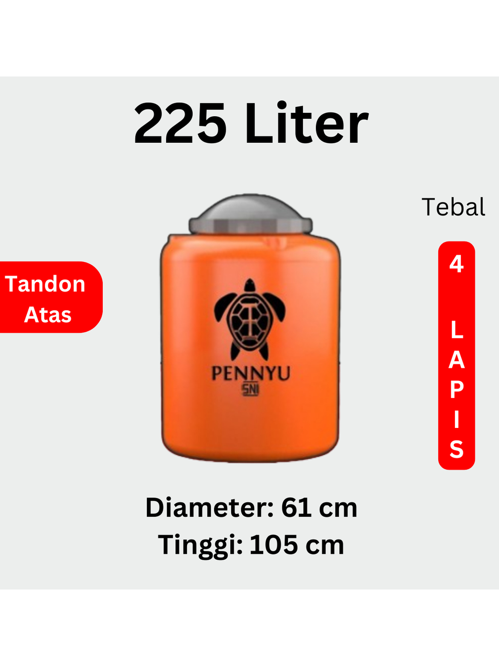 Jual Tangki Tandon Toren air penyu pennyu 200 Liter 250 Liter Anti ...